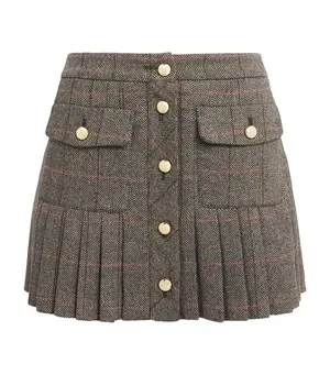 Maje Wool-blend Mini Skirt - Brown
