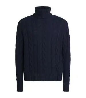 Ralph Lauren Purple Label Cashmere Cable-knit Sweater - Navy