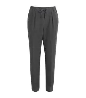 Ralph Lauren Purple Label Wool-cashmere Drawstring Trousers - Grey