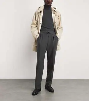 Ralph Lauren Purple Label Wool-cashmere Drawstring Trousers