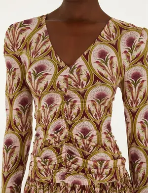 Farm Rio V-neck Long-sleeve Top