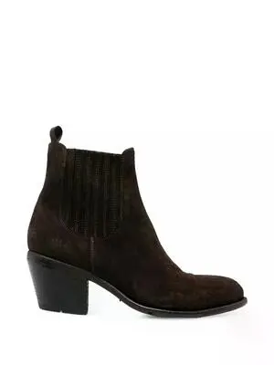 LEMARGO Elasticated-panel Suede Ankle Boots - Brown