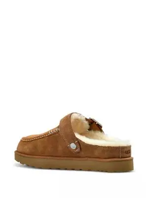 UGG Goldenstar Evelina Clog Suede Slippers - Brown