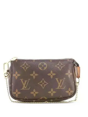 LOUIS VUITTON Pochette Accessoires Monogram Canvas Mini Clutch Bag - Brown