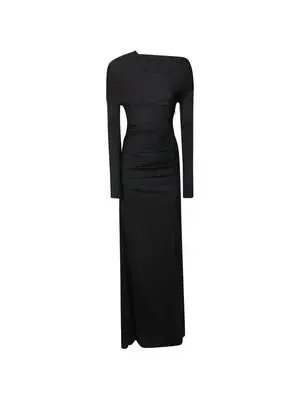 Victoria Beckham Ruched Long-sleeve Maxi Dress