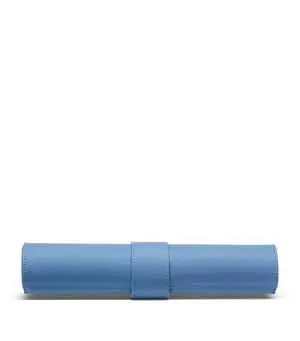 Smythson Leather Backgammon Travel Roll Set - Blue