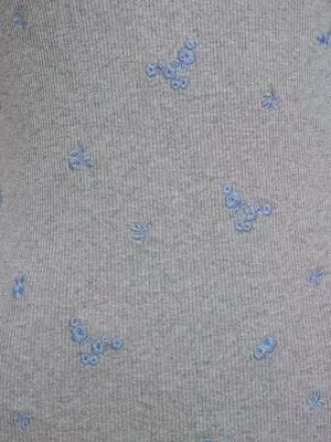Dorothee Schumacher Floral-embroidered Ribbed Top