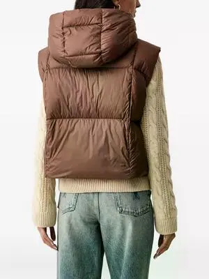 MOS MOSH Kiara Tally Quilted Hooded Gilet - Brown