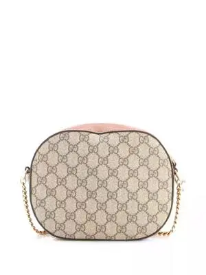 Gucci Chain Gg Coated Canvas And Leather Mini Crossbody Bag