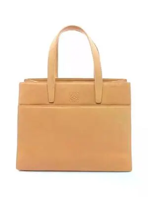Loewe 2000s Anagram Leather Tote Bag - Neutrals