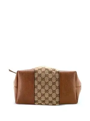 Gucci Bree Convertible Top Handle Bag Gg Canvas With Leather Medium Tote Bag