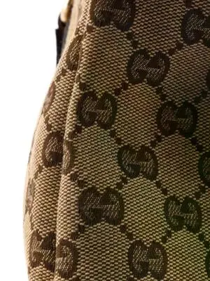 Gucci Bree Convertible Top Handle Bag Gg Canvas With Leather Medium Tote Bag
