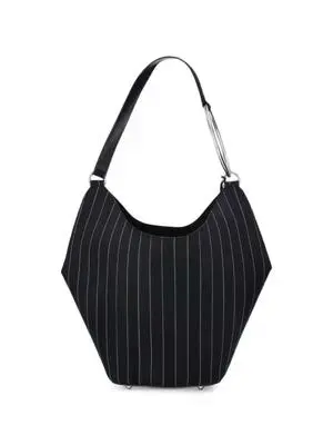 DONDUP Pinstripe-pattern Ring-detail Shoulder Bag