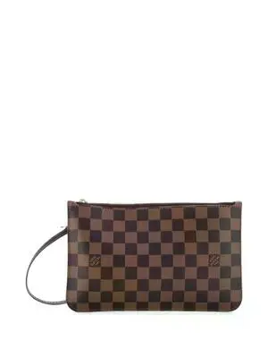 LOUIS VUITTON Neverfull Pochette Damier Large Pouch - Brown
