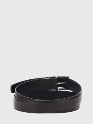 Saint Laurent Cassandre Calfskin Leather Belt With Monogram Buckle