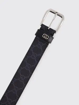 Gucci Gg Supreme Canvas Belt With Monogram Buckle