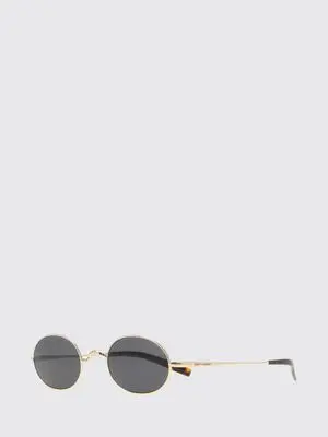 Saint Laurent Oval Metal Sunglasses With Dark Lenses And Engraved Logo - Gold