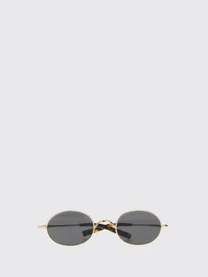 Saint Laurent Oval Metal Sunglasses With Dark Lenses And Engraved Logo