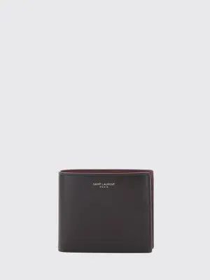 Saint Laurent Smooth Calfskin Bifold Wallet With Logo - Black