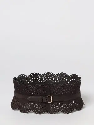 Alaïa Alaia Perforated Nubuck Leather Bustier Belt - Brown