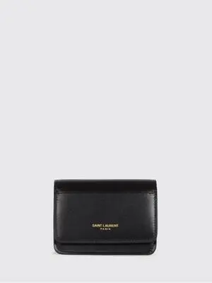 Saint Laurent Leather Card Holder - Black