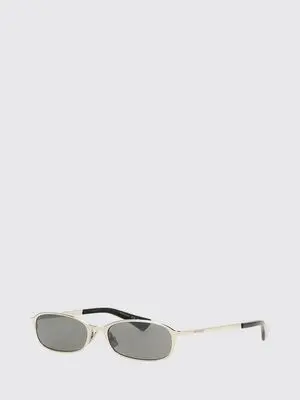 Saint Laurent Saint Laurent Women Saint Laurent Rounded Sunglasses In Metal And Acetate With Engraved Logo Gray