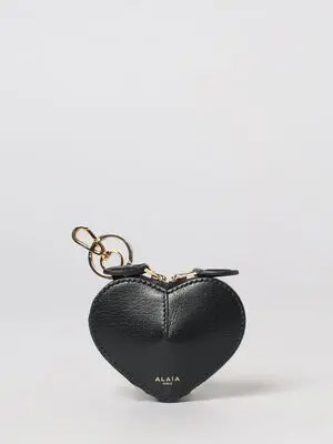 Alaïa Alaia Le Cå“ur Heart-shaped Calfskin Wallet With Zip - Black