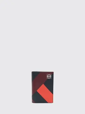 Loewe Anagram Compact Bifold Wallet In Bicolour Calfskin Leather - Blue