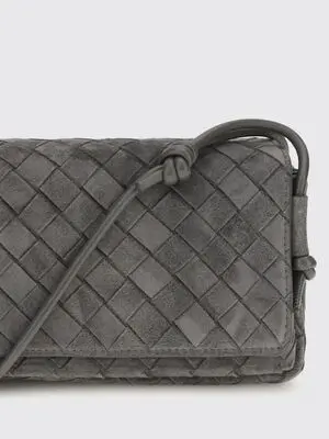 Bottega Veneta Notturno Intrecciato Suede Calfskin Shoulder Bag With Knotted Strap