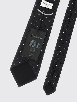 Saint Laurent Polka Dot Tie In 100% Silk For Ceremonial Occasions