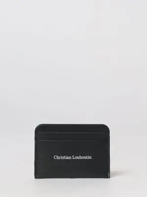 CHRISTIAN LOUBOUTIN Flat Smooth Leather Card Holder With Five Slots - Black