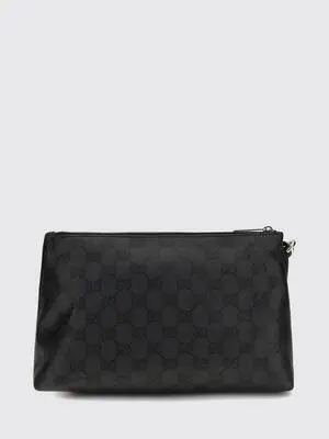 Gucci Essence Gg Monogram Coated Cotton Pouch With Wrist Strap