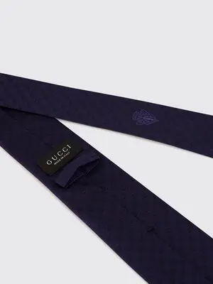 Gucci Tie In Pure Organic Silk With All-over Gg Monogram Pattern - Blue