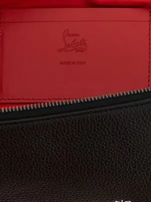 CHRISTIAN LOUBOUTIN Grained Leather Document Holder With Side Handle And Logo