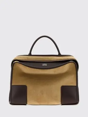 Loewe Amazona 180 Calfskin Leather And Suede Handbag - Brown