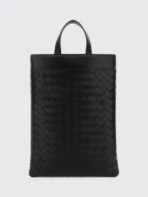 Bottega Veneta Intrecciato Woven Calfskin Leather Laptop Bag - Black