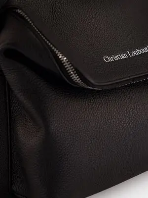CHRISTIAN LOUBOUTIN Grained Leather Backpack With Top Handle And Adjustable Straps