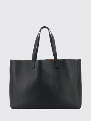 Saint Laurent Smooth Leather Tote Bag With Removable Inner Pouch - Black