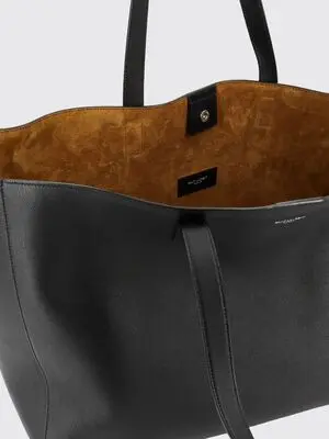 Saint Laurent Smooth Leather Tote Bag With Removable Inner Pouch - Black