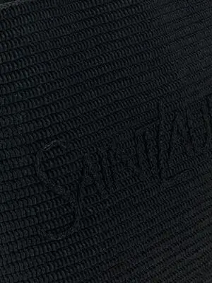 Saint Laurent Raffia Tote Bag With Tone-on-tone Embroidered Logo