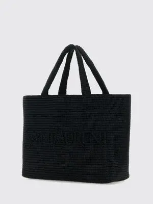 Saint Laurent Raffia Tote Bag With Tone-on-tone Embroidered Logo