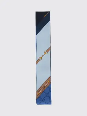 Gucci Gg Monogram Print Silk Bandeau - Blue