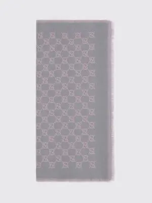 Gucci Jacquard Gg Monogram Merino Wool Scarf With Fringed Hem - Pink