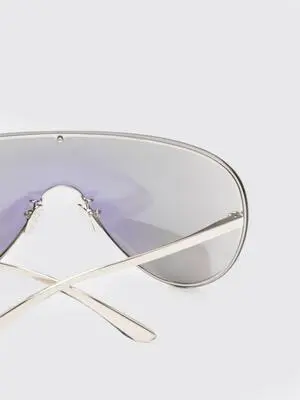 Gucci Aviator-style Shield Sunglasses In Metal With Engraved Logo