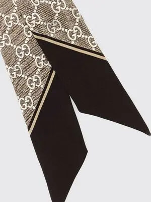 Gucci Rectangular Bandeau Scarf In Silk With All-over Gg Monogram Print