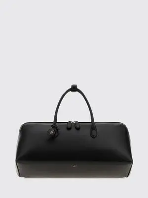 Alaïa Alaia Delta Medium Calfskin Leather Handbag With Logo Charm - Black