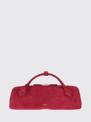 Alaïa Alaia Le Teckel Suede Sheepskin Handbag With Logo Charm - Red