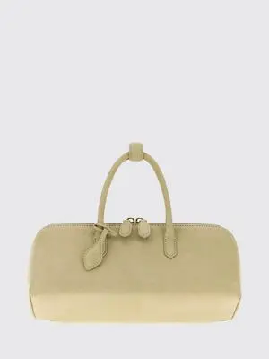 Alaïa Alaia Delta Handbag In Nubuck With Double Handle And Logo Charm - Cream