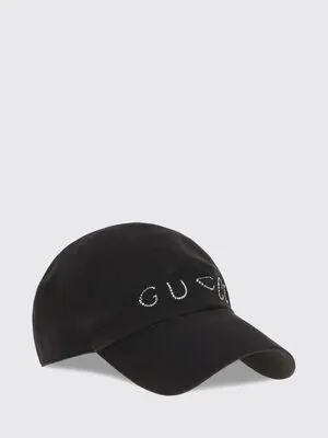 Gucci Gucci Women Gucci Cotton Twill Baseball Cap With Rhinestone Logo And Rigid Visor Black