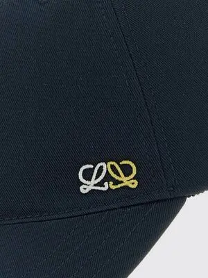 Loewe Cotton Baseball Cap With Embroidered Anagram Monogram - Blue